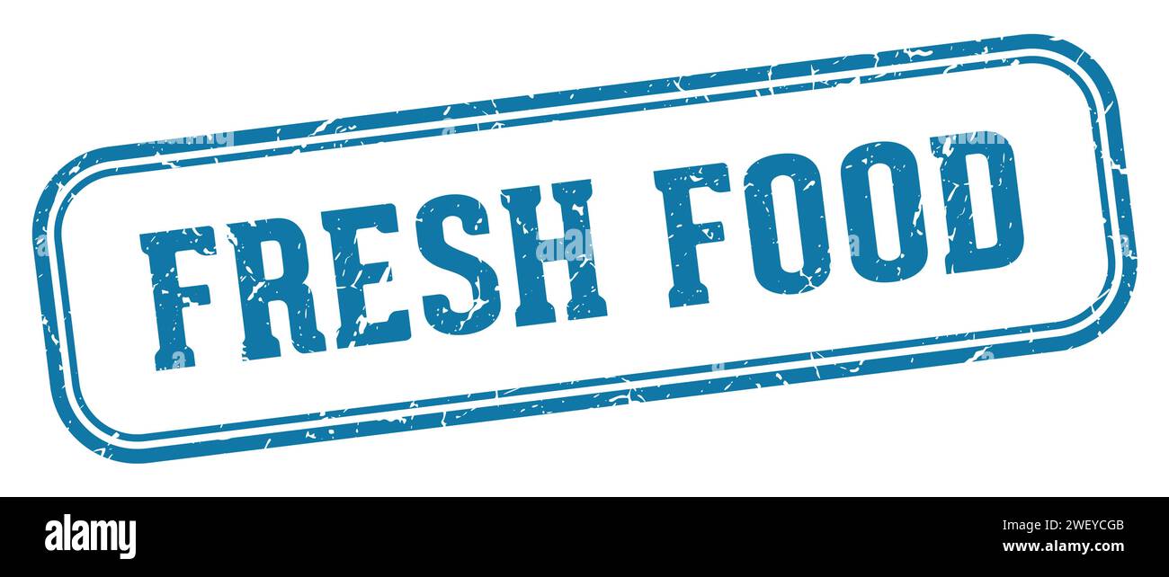 fresh food stamp. fresh food rectangular stamp isolated on white ...