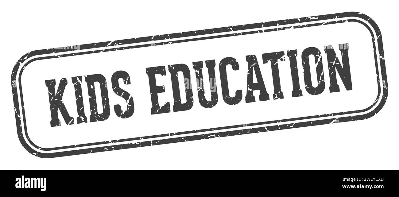 kids education stamp. kids education rectangular stamp isolated on ...