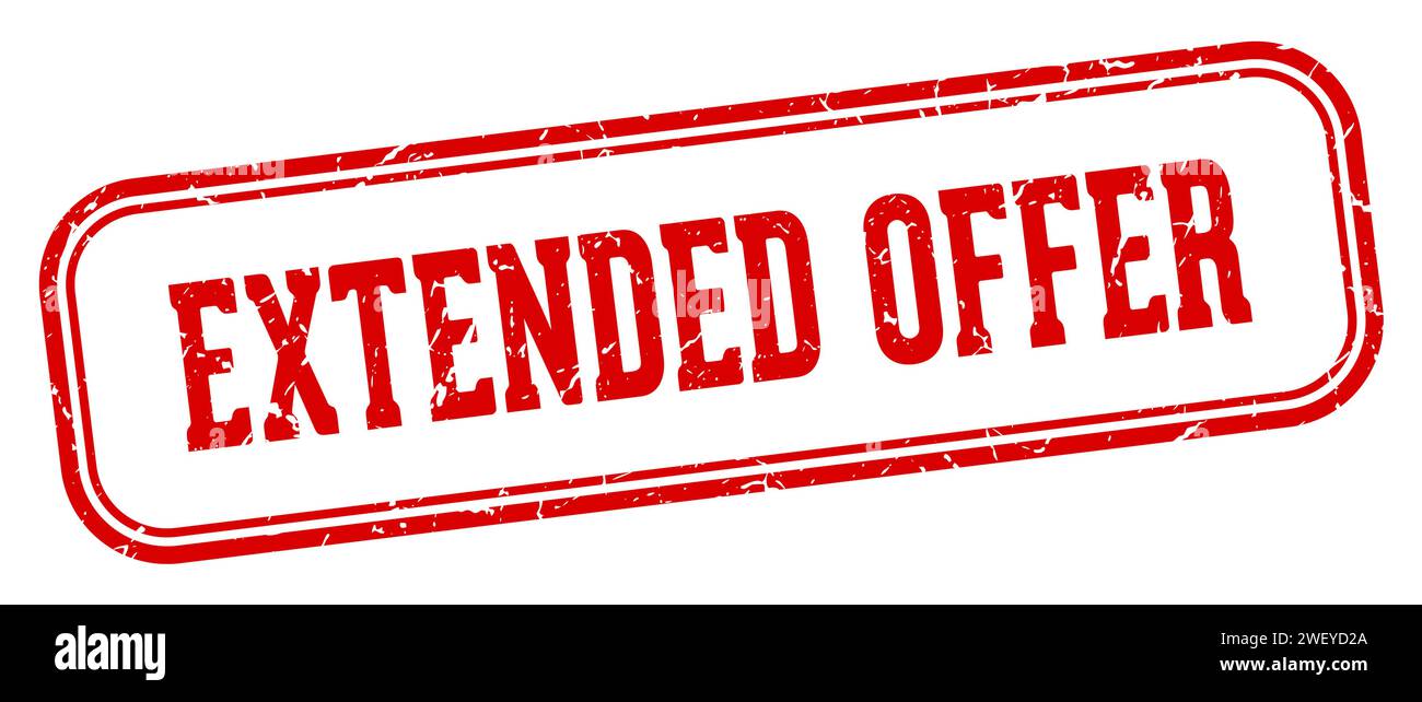 extended offer stamp. extended offer rectangular stamp isolated on ...