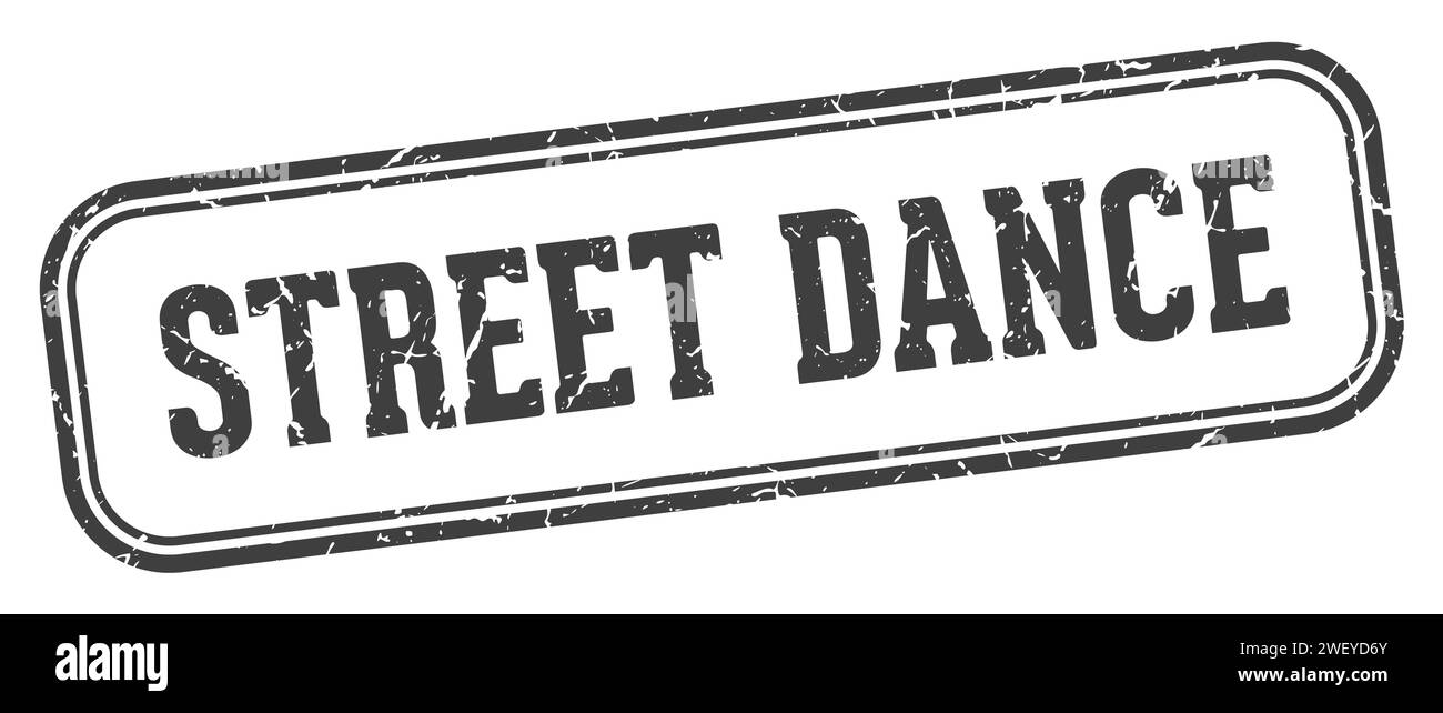 street dance stamp. street dance rectangular stamp isolated on white ...