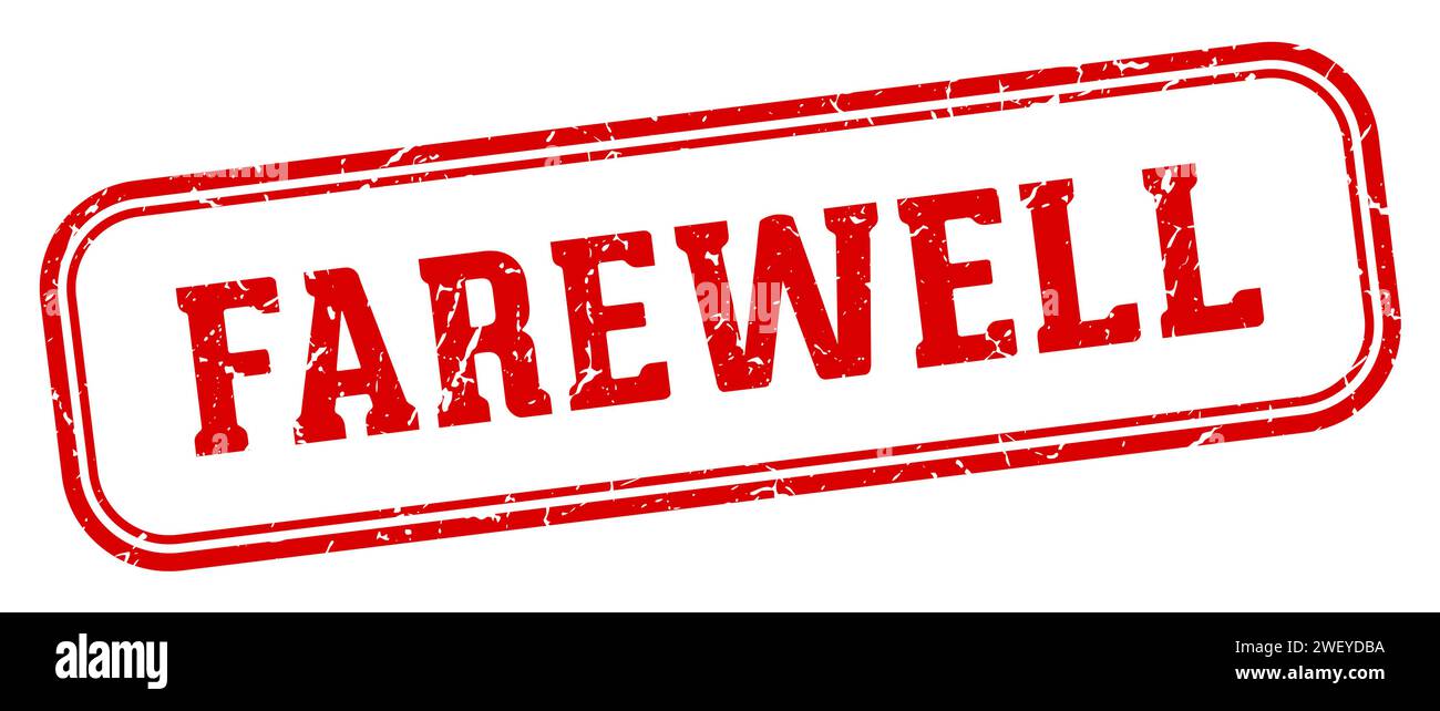 farewell stamp. farewell rectangular stamp isolated on white background ...