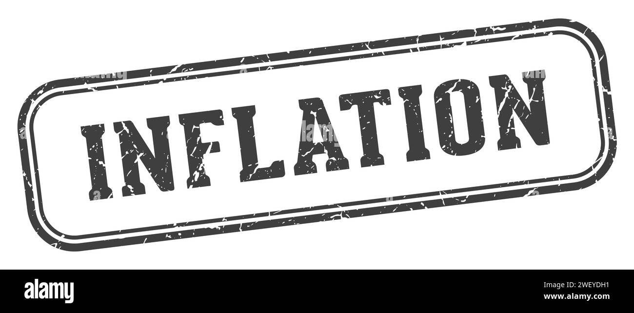inflation stamp. inflation rectangular stamp isolated on white ...