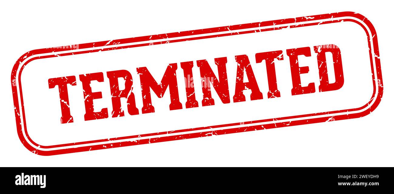 terminated stamp. terminated rectangular stamp isolated on white ...