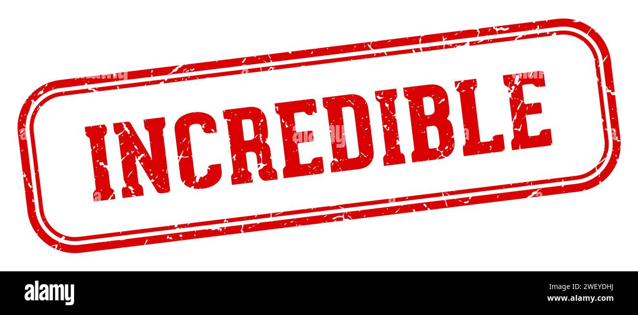 incredible stamp. incredible rectangular stamp isolated on white ...