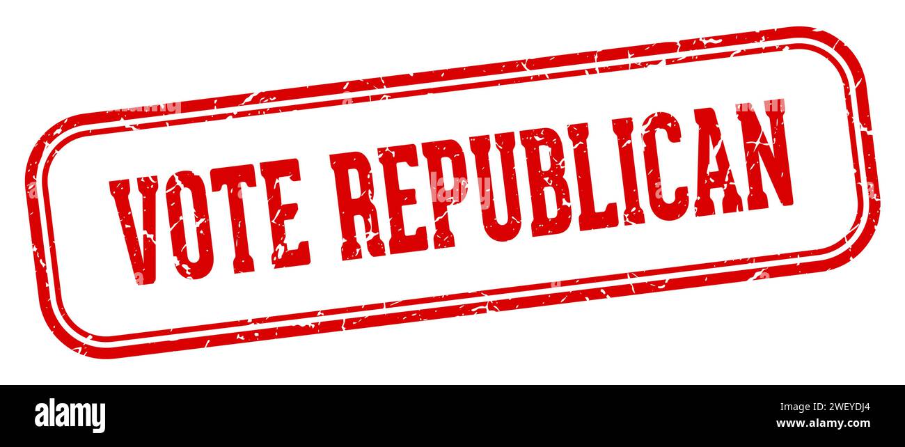 vote republican stamp. vote republican rectangular stamp isolated on ...