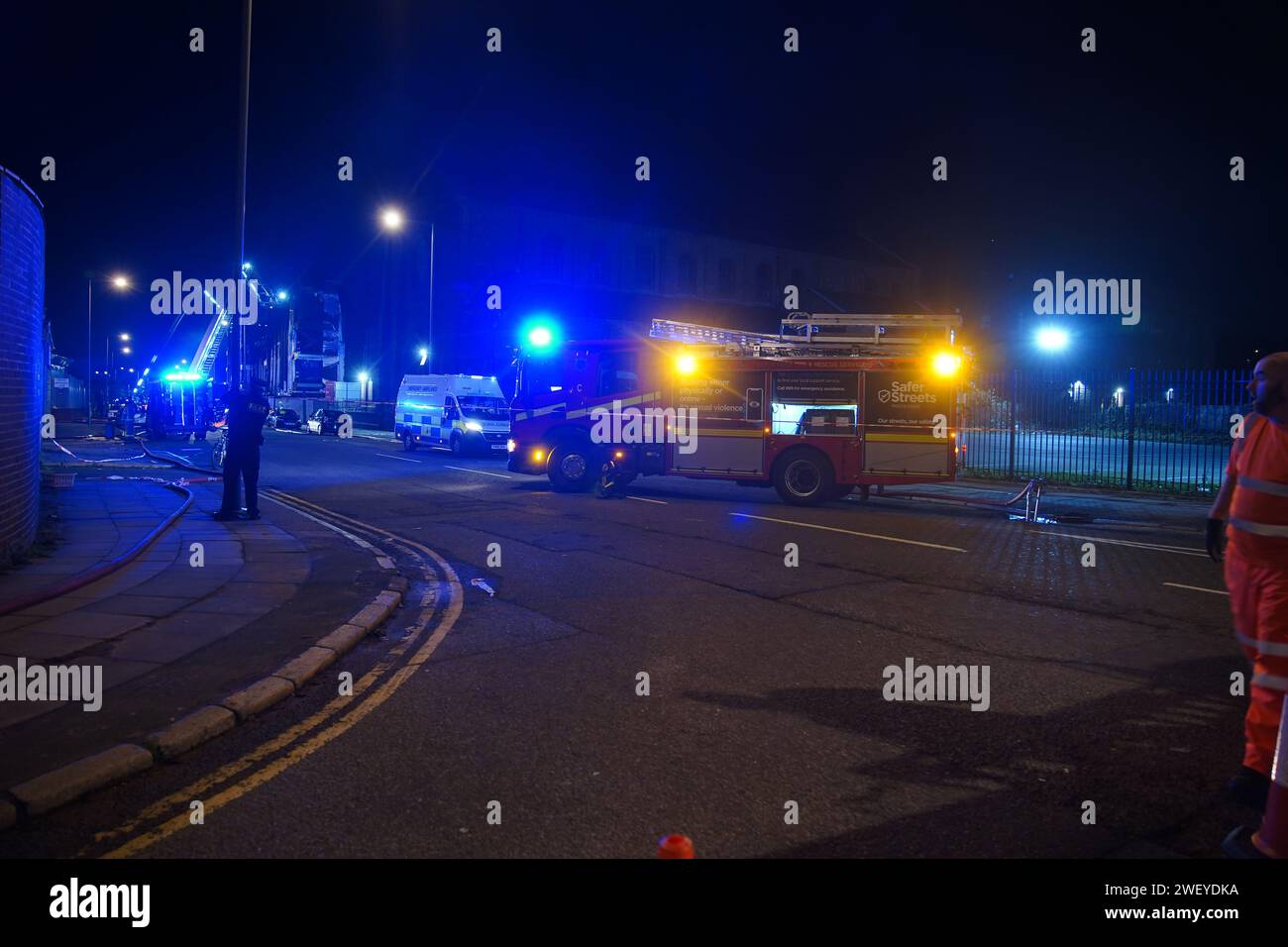 Emergency services at the scene following a fire on Fox Street in ...
