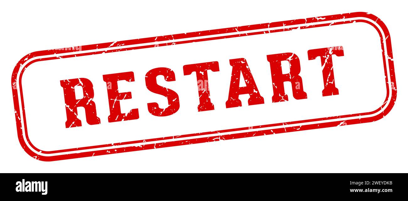restart stamp. restart rectangular stamp isolated on white background ...