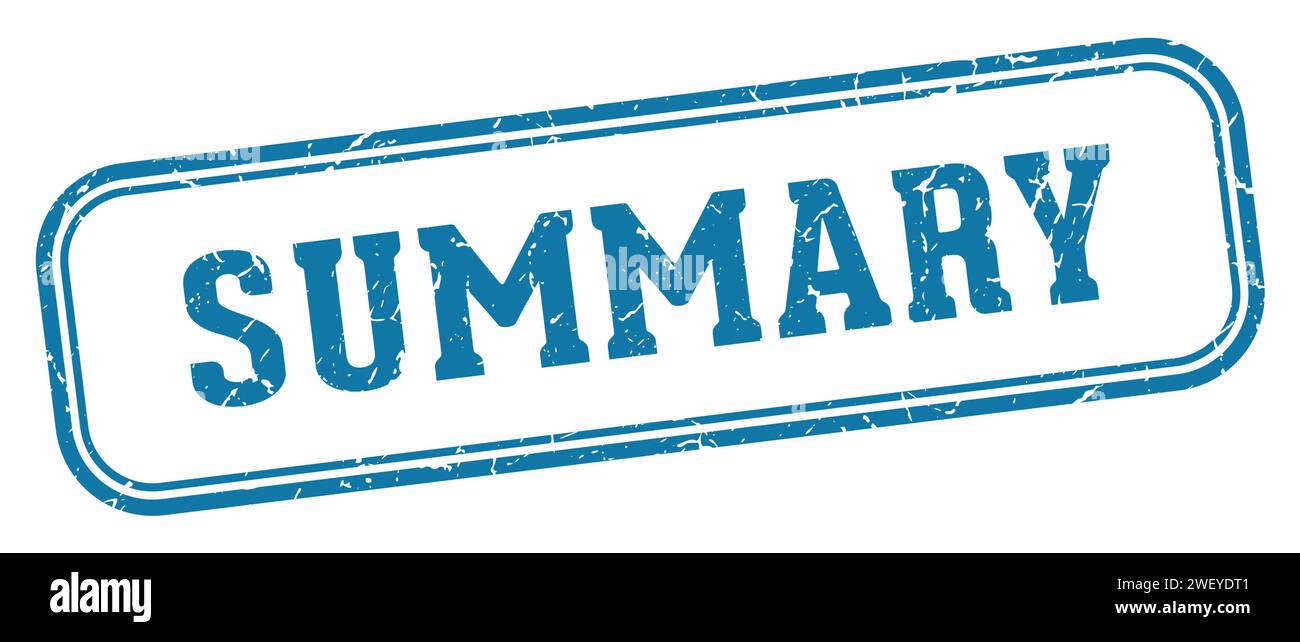 summary stamp. summary rectangular stamp isolated on white background ...
