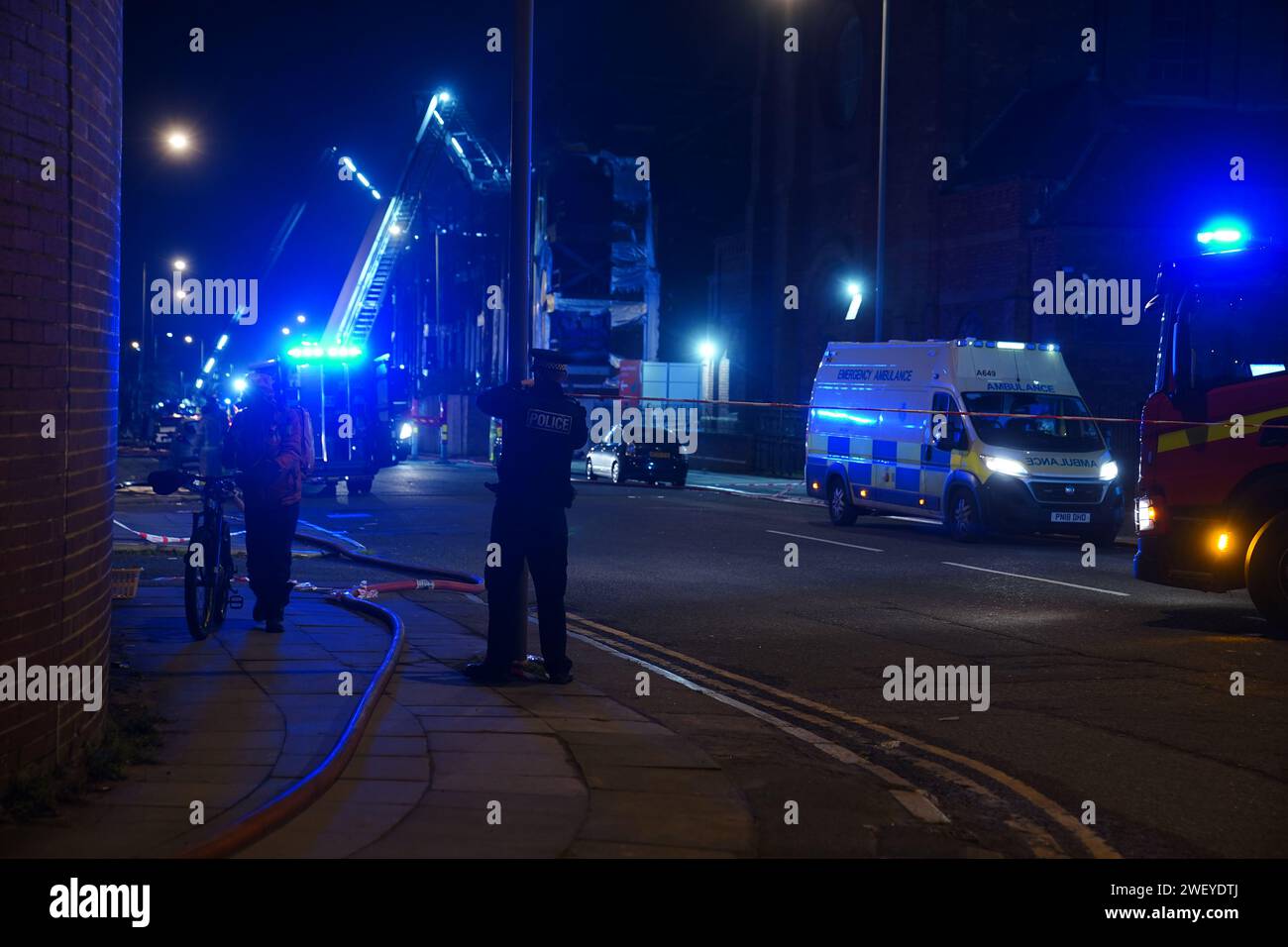 Emergency services at the scene following a fire on Fox Street in ...