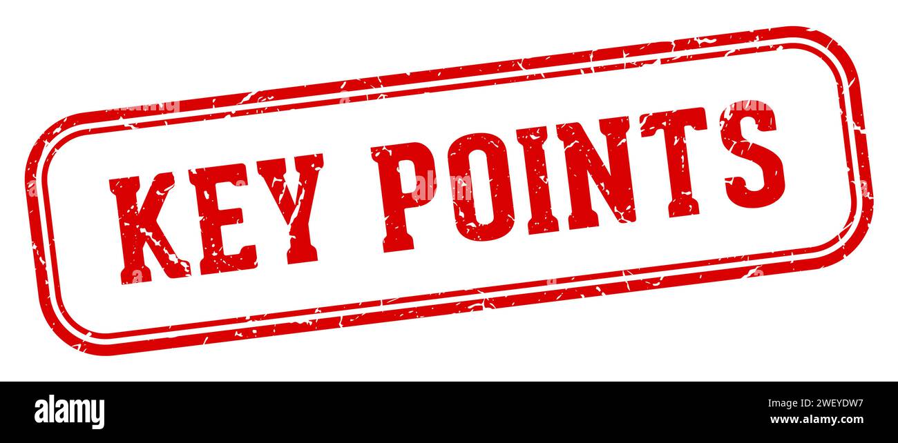 key points stamp. key points rectangular stamp isolated on white ...