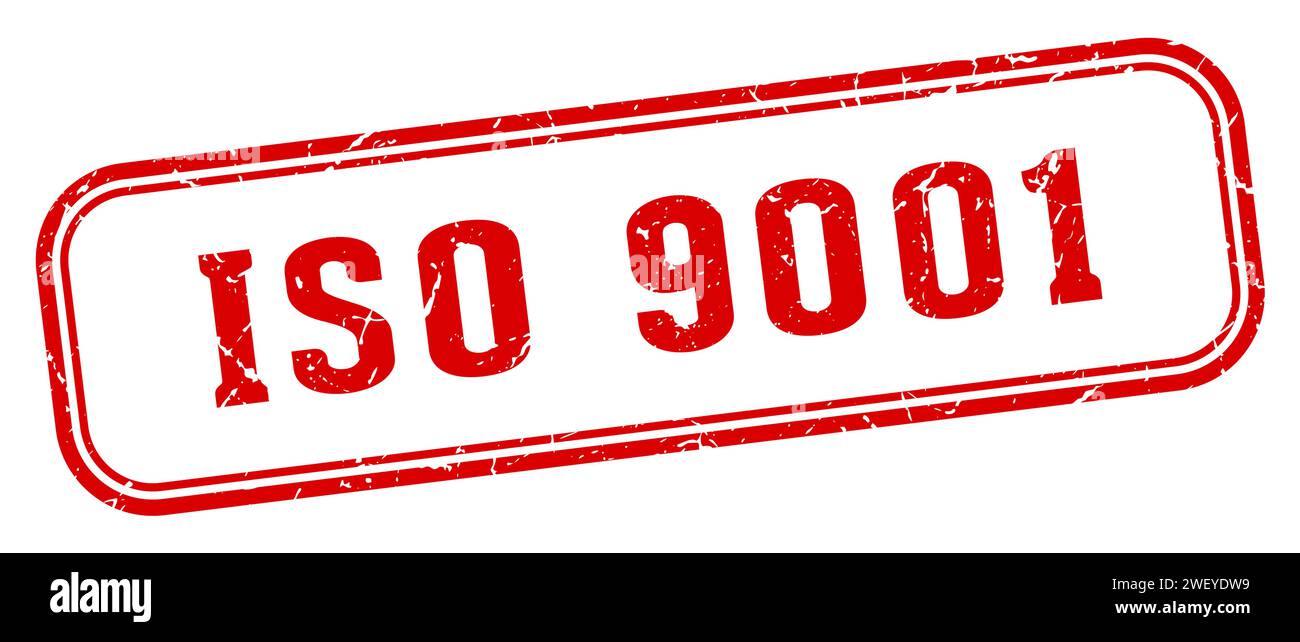 iso 9001 stamp. iso 9001 rectangular stamp isolated on white background ...