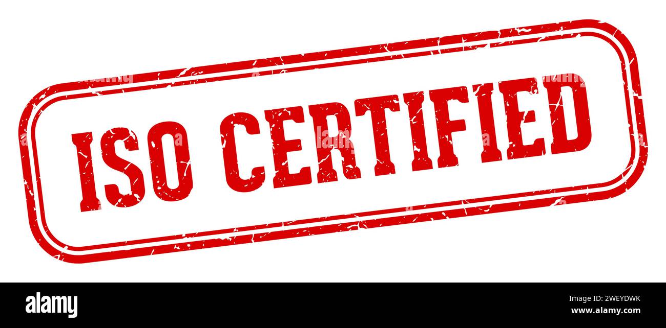 iso certified stamp. iso certified rectangular stamp isolated on white ...