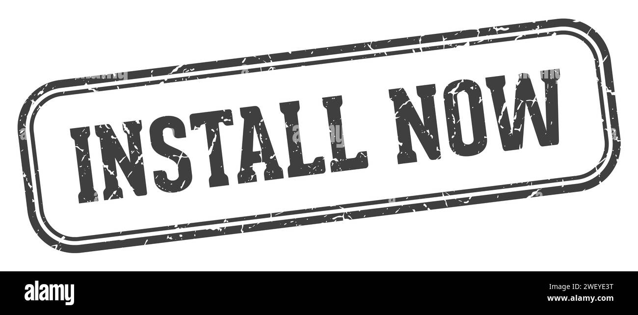 install now stamp. install now rectangular stamp isolated on white ...