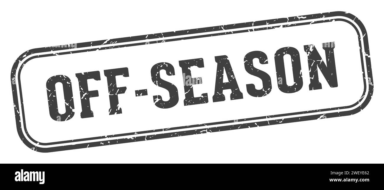 off-season stamp. off-season rectangular stamp isolated on white ...