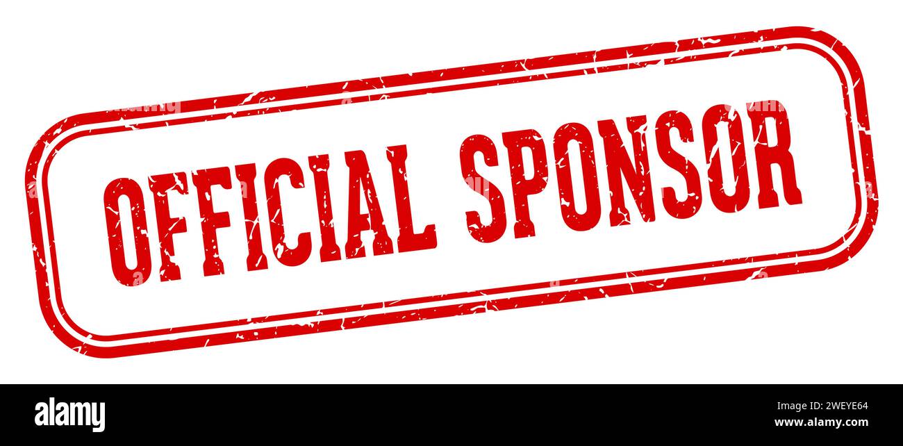 official sponsor stamp. official sponsor rectangular stamp isolated on ...