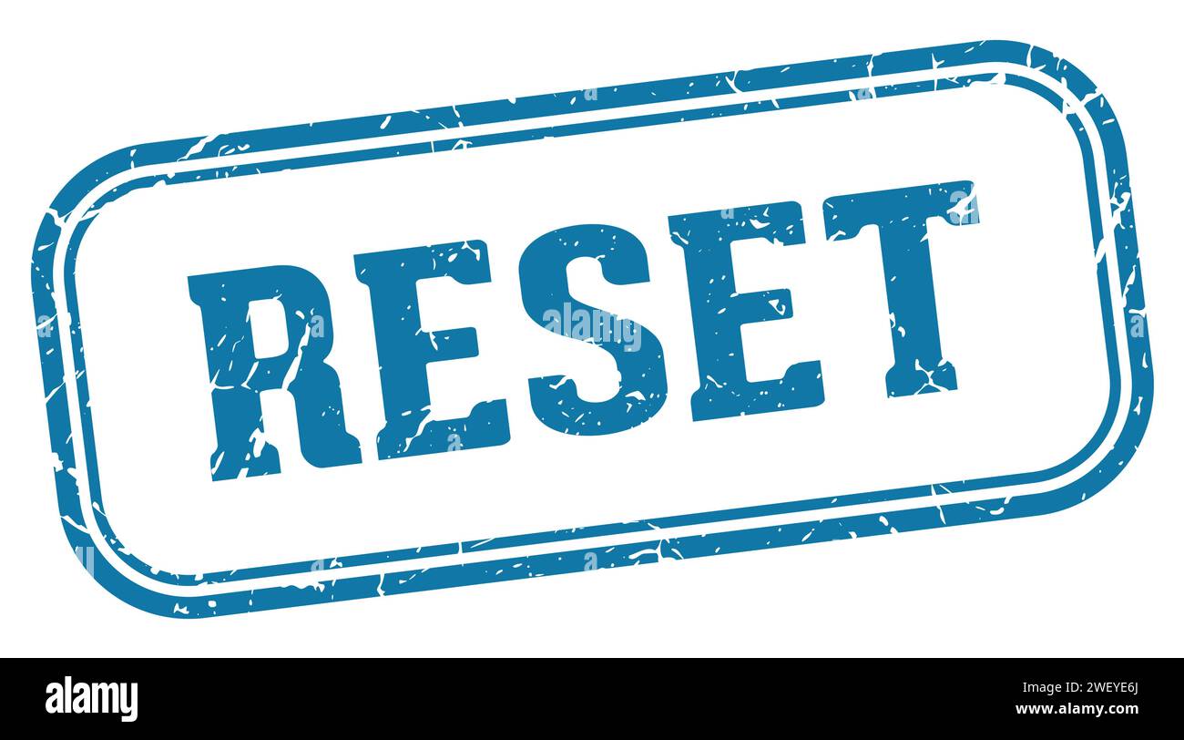 reset stamp. reset rectangular stamp isolated on white background Stock ...