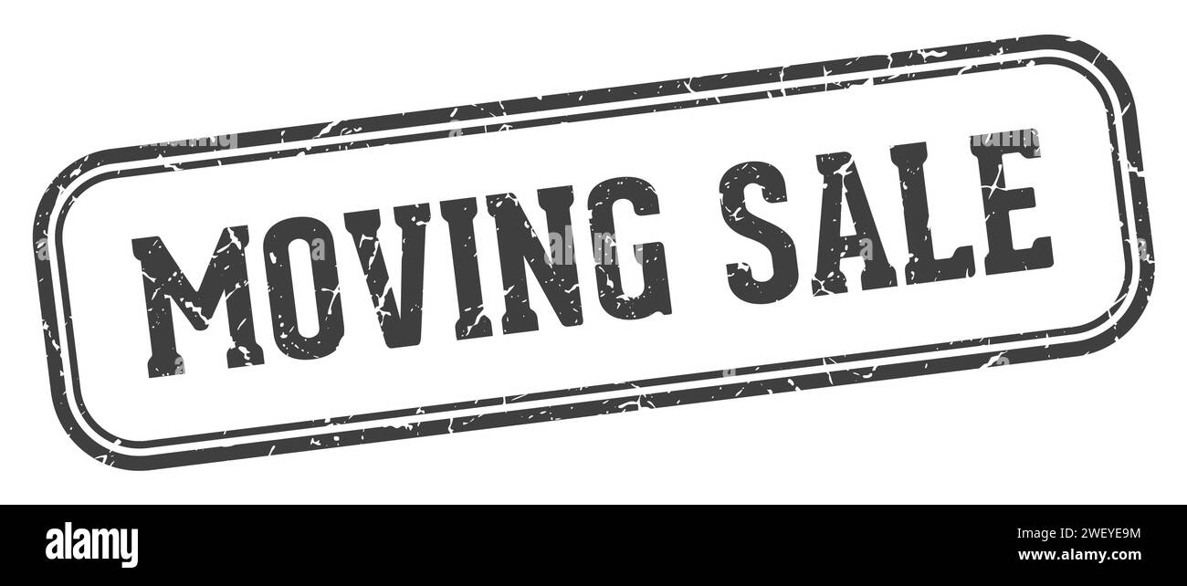 moving sale stamp. moving sale rectangular stamp isolated on white ...