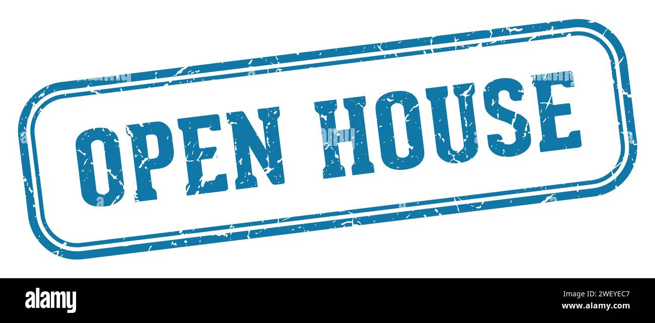 open house stamp. open house rectangular stamp isolated on white ...
