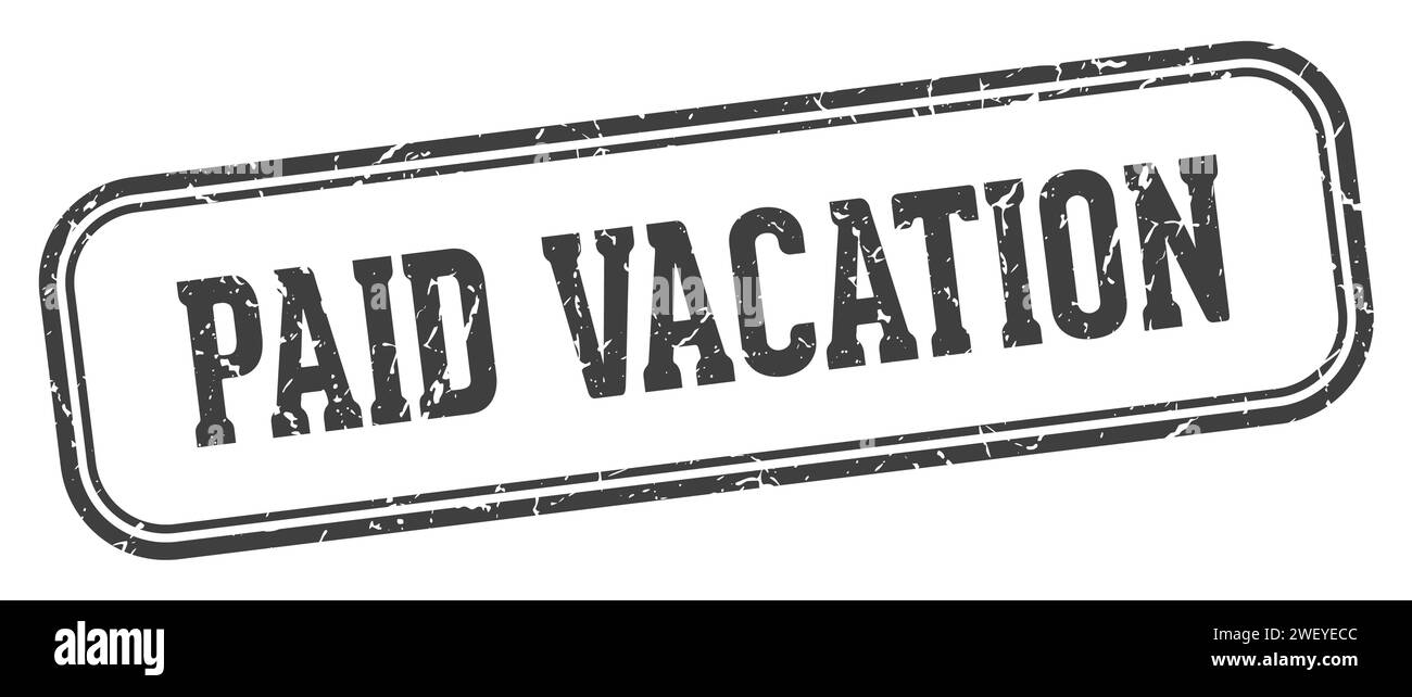 paid vacation stamp. paid vacation rectangular stamp isolated on white ...
