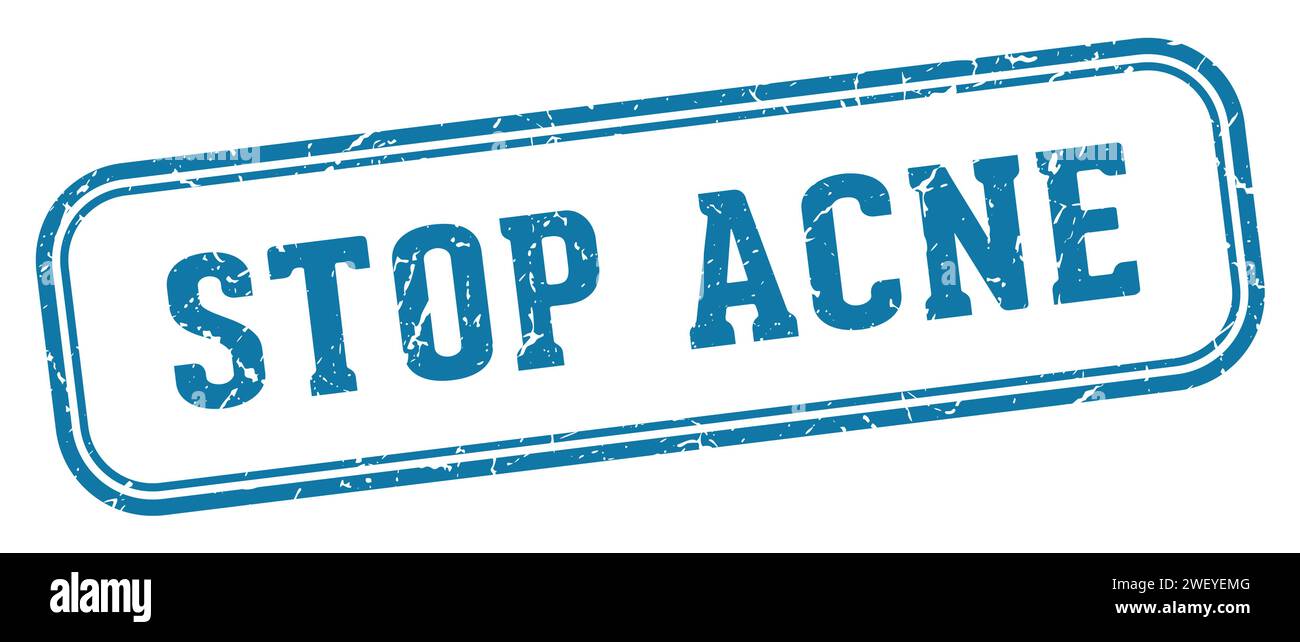 stop acne stamp. stop acne rectangular stamp isolated on white ...