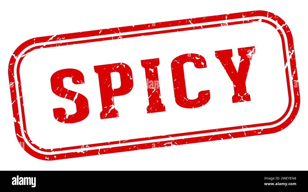 spicy stamp. spicy rectangular stamp isolated on white background Stock ...