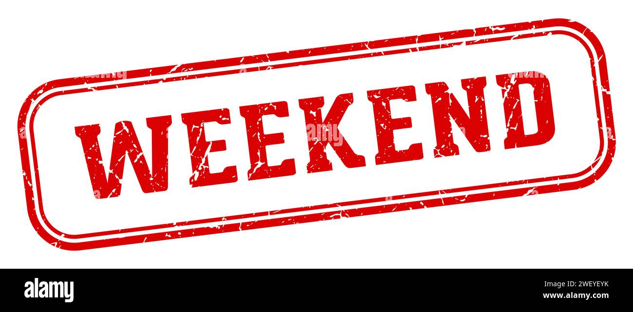 weekend stamp. weekend rectangular stamp isolated on white background ...