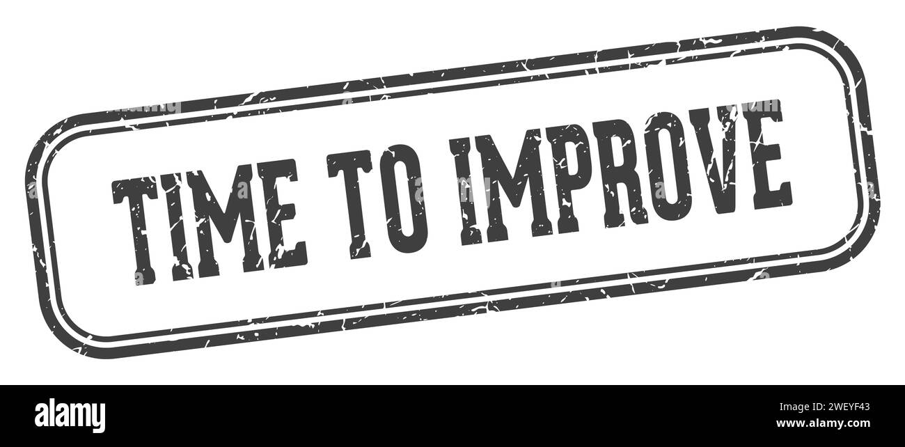 time to improve stamp. time to improve rectangular stamp isolated on ...