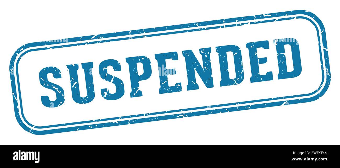 suspended stamp. suspended rectangular stamp isolated on white ...