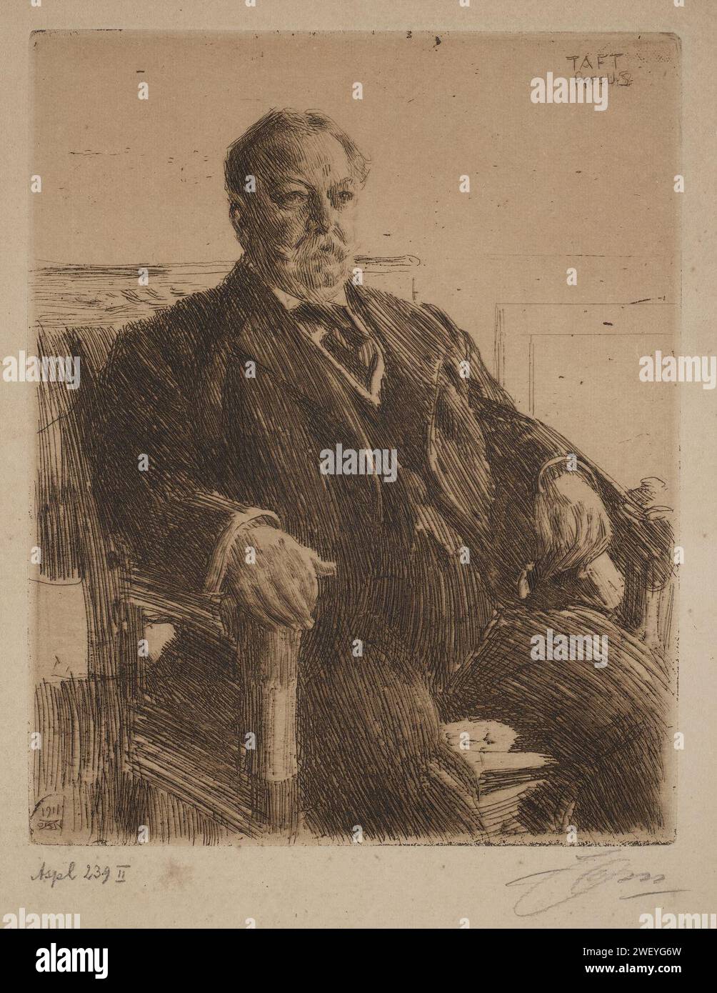 Anders Zorn - Print of President William H. Taft 1911 - Bukowskis Stock ...