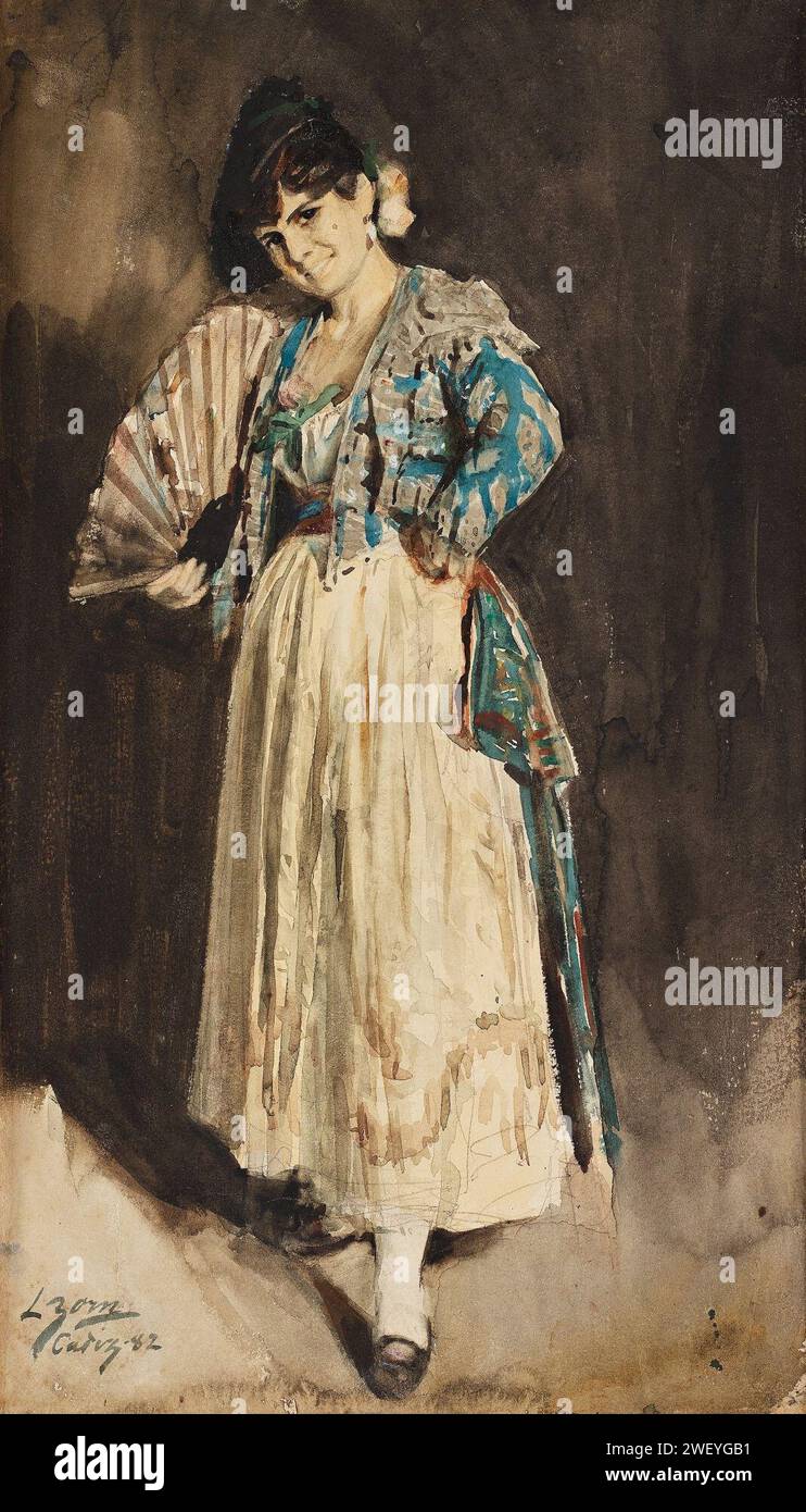 Anders Zorn - Spanish lady with black beret 1882 Stock Photo - Alamy