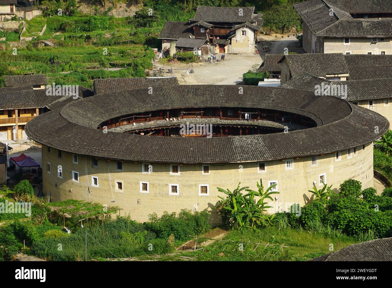 Tulou cluster at Hekeng Village of Shuyang Town, Nanjing County, Fujian ...