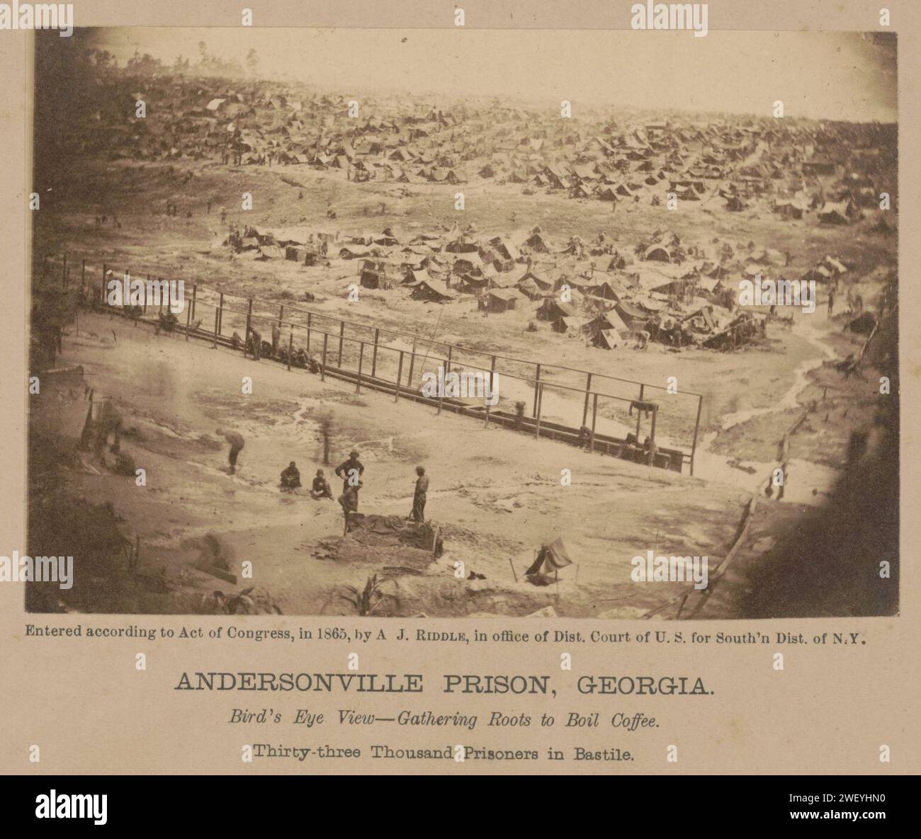 Andersonville Prison, Georgia. Bird's eye view - gathering roots to ...