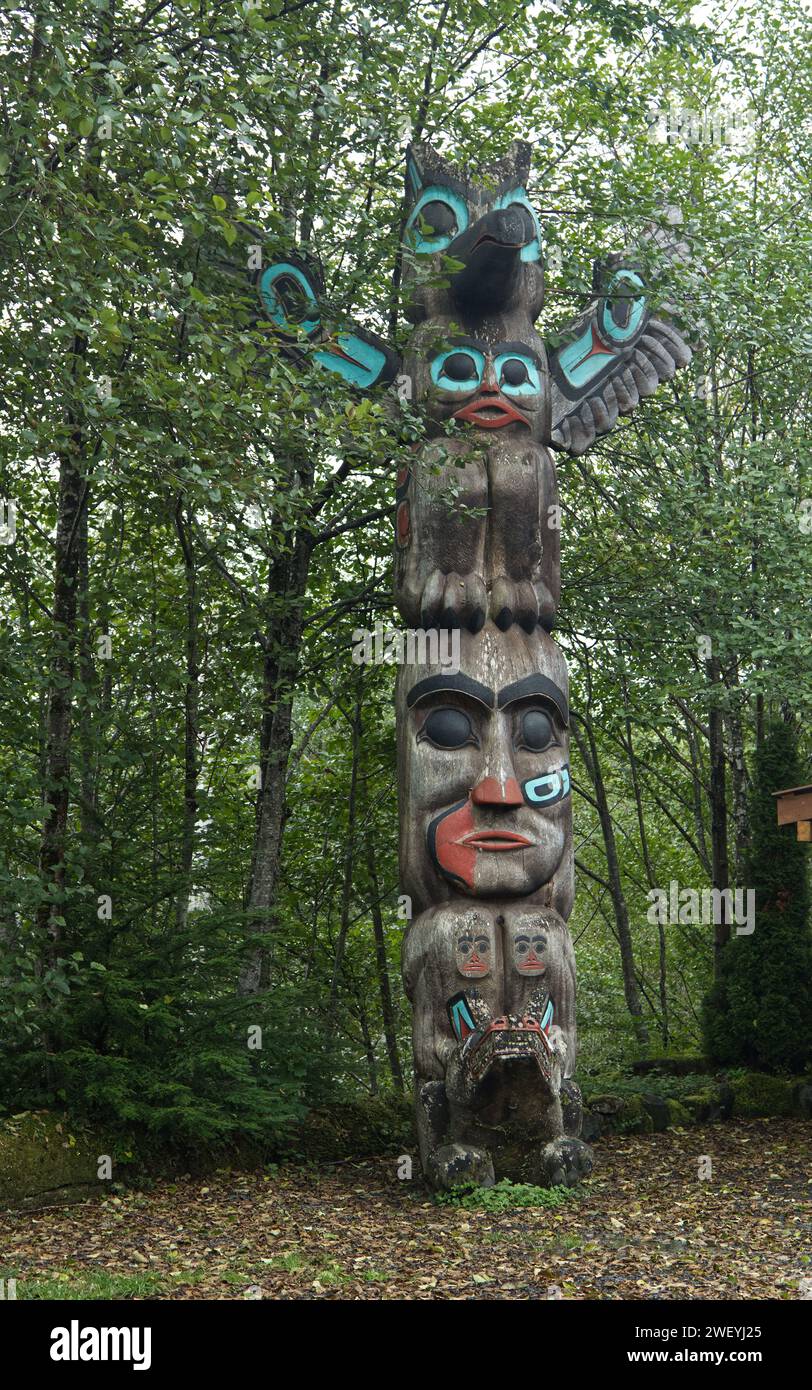 Potlatch, Park, Alaska totem pole Stock Photo - Alamy