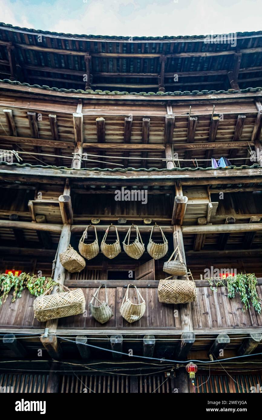 Shunyu Lou, one of the largest tulou (rammed earth buildings) in ...