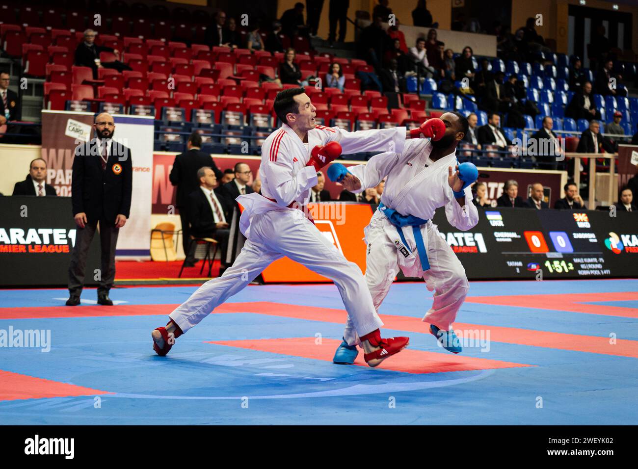 Paris, France. 26th Jan, 2024. Thomas Scott (Red), from United States ...