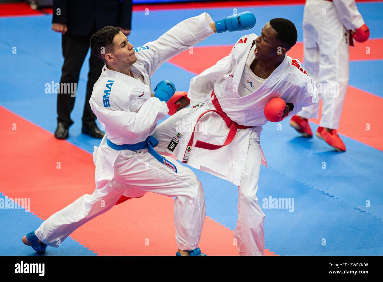 Paris, France. 26th Jan, 2024. Sultan Alqahtani ( Red) from Saudi ...