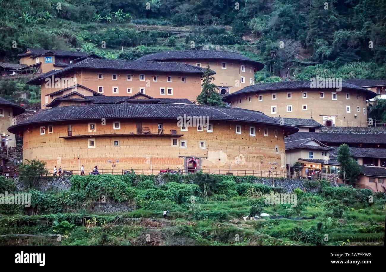 Famous Tulou cluster at Tianluokeng Village of Shuyang Town, Nanjing ...