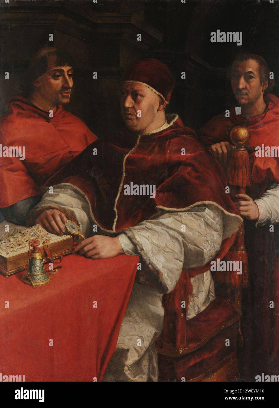 Andrea del Sarto – Portrait of Pope Leo X with Two Cardinals Stock ...
