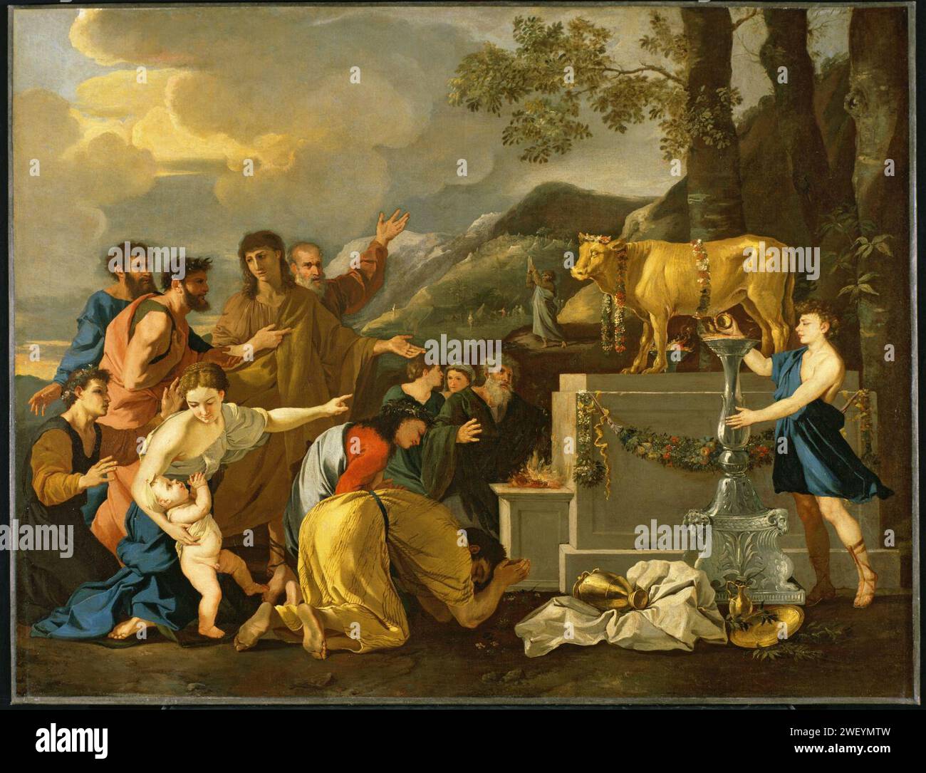 Andrea di Lione, copy after Nicholas Poussin - Adoration of the Golden ...