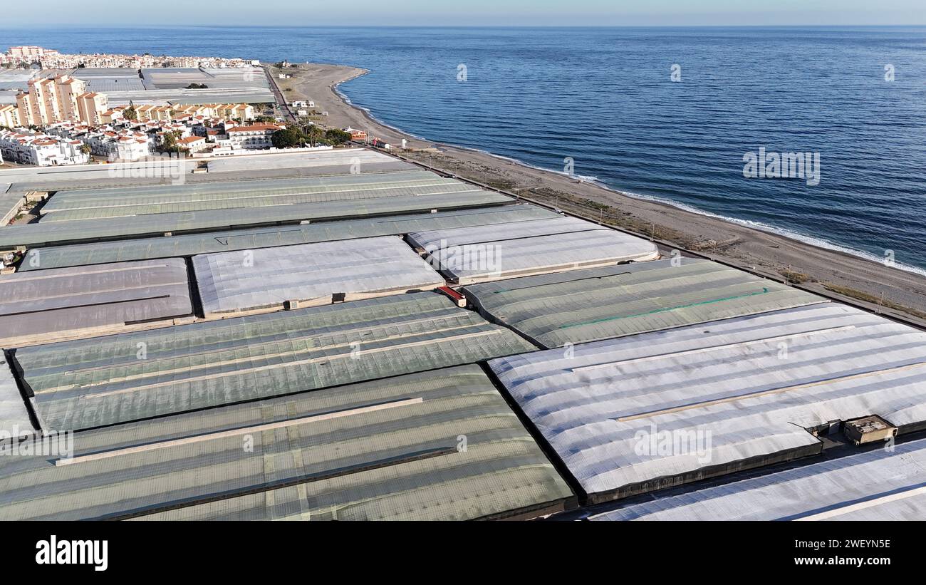 27/01/2024 Plastic Greenhouses in Carchuna in Almeria region of Spain ...