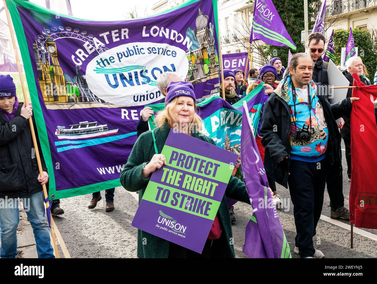 Trade union movement protect the right to strike hi-res stock ...