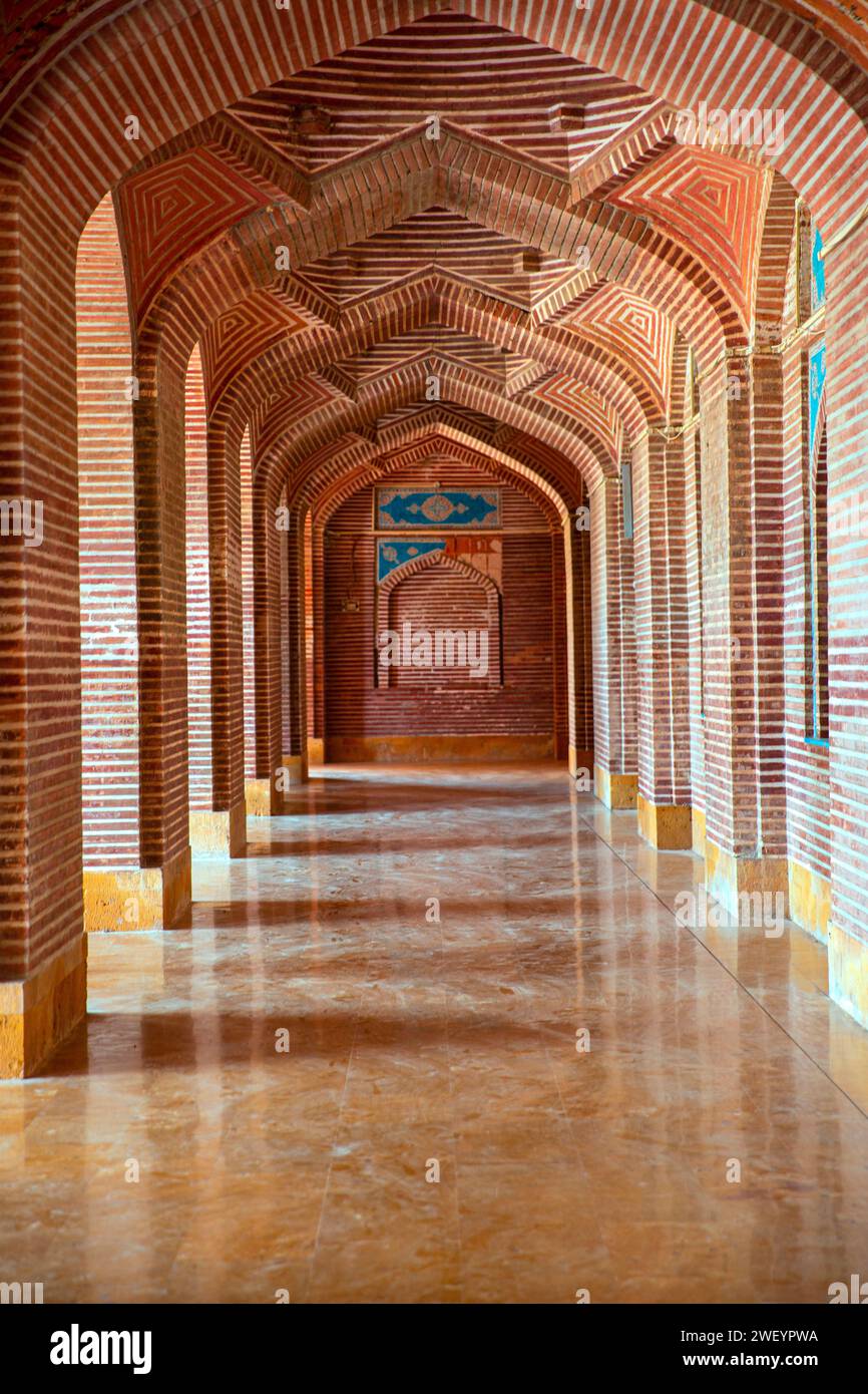 Beautiful arch entryway in Shah Jahan Mosque in Thatta, Pakistan. Also ...