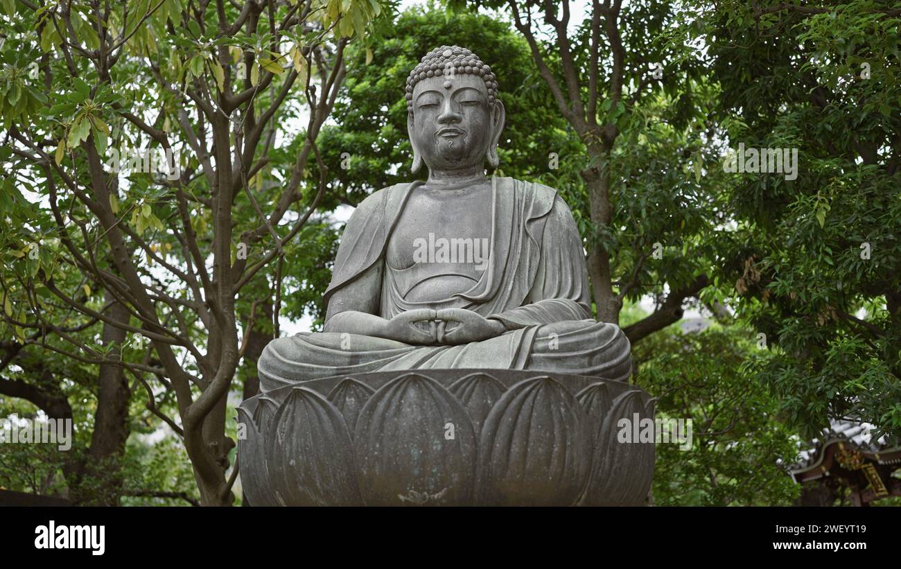 Nopeople buda zen statue, an ancient buddhistic treasure at senso-ji ...