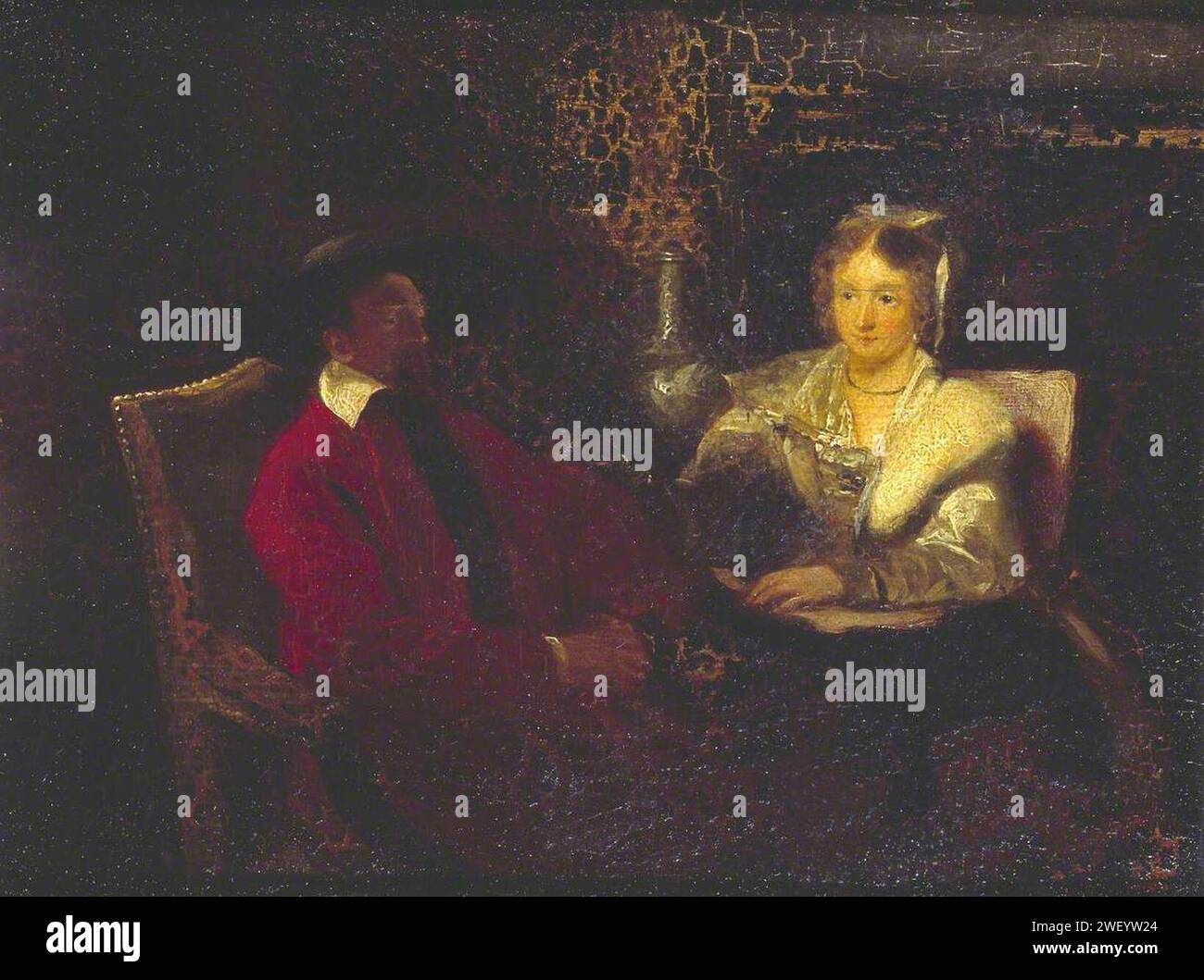 Andrew Geddes (1783-1844) - Dull Reading - N00355 Stock Photo - Alamy