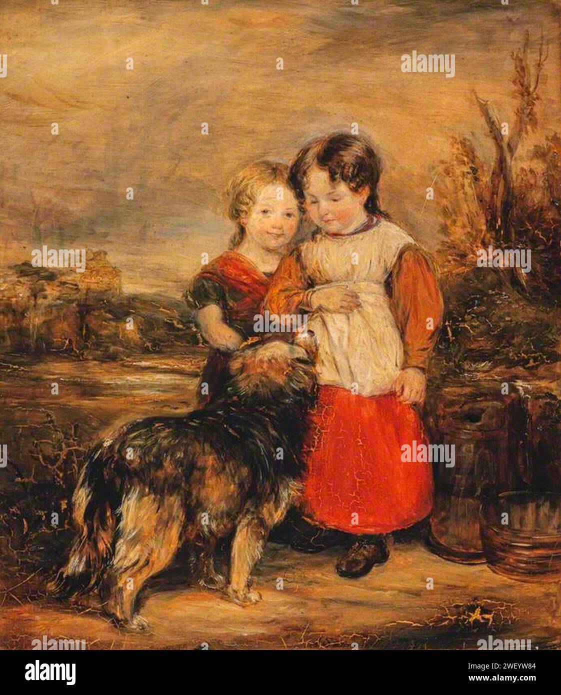 Andrew Somerville (1806-1834) - Cottage Children Stock Photo - Alamy