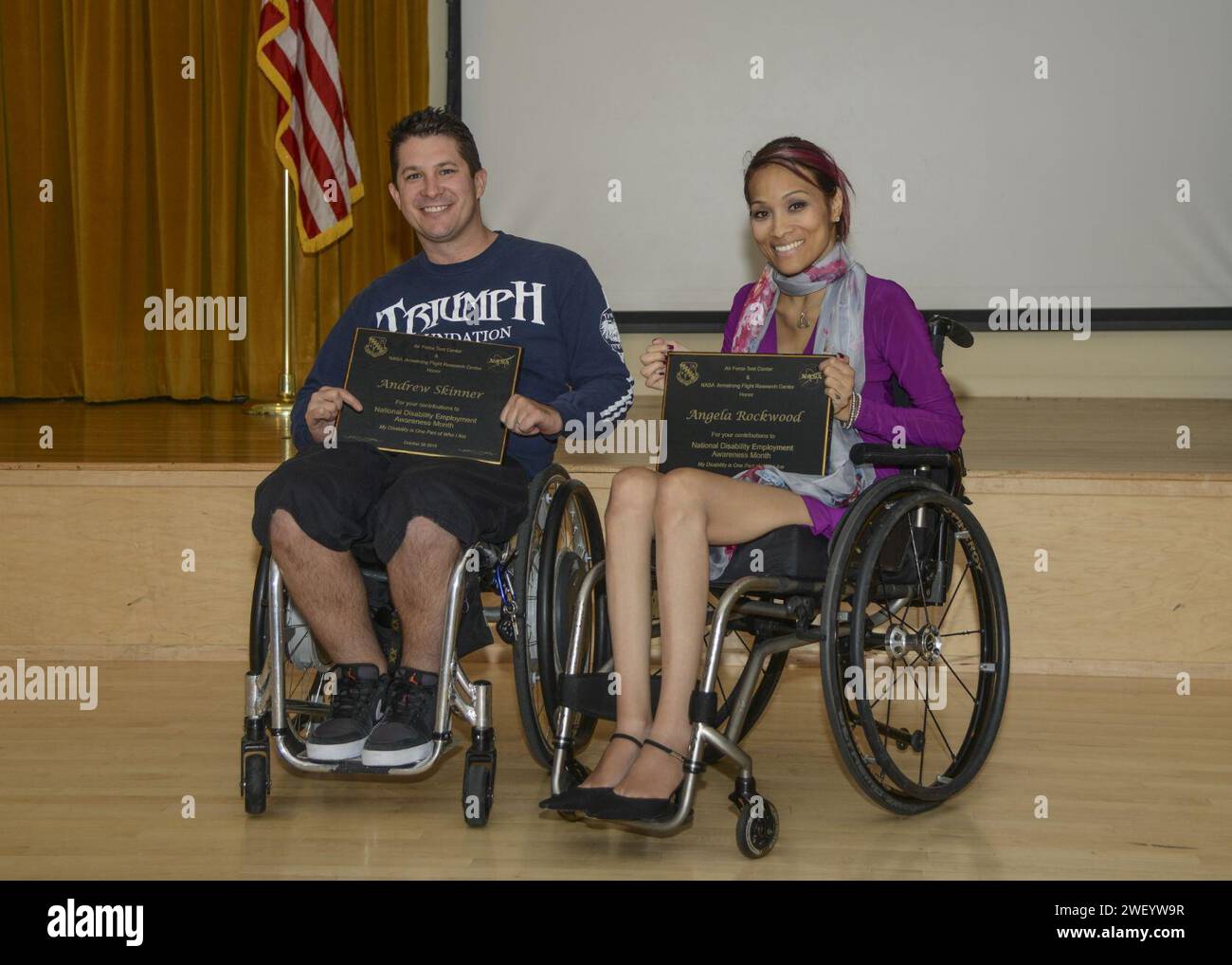 Andrew Skinner and Angela Rockwood at Edwards Air Force Base Stock ...