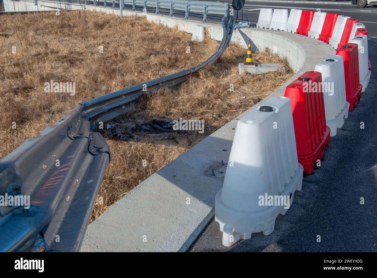 Guard rail car driving hi-res stock photography and images - Alamy
