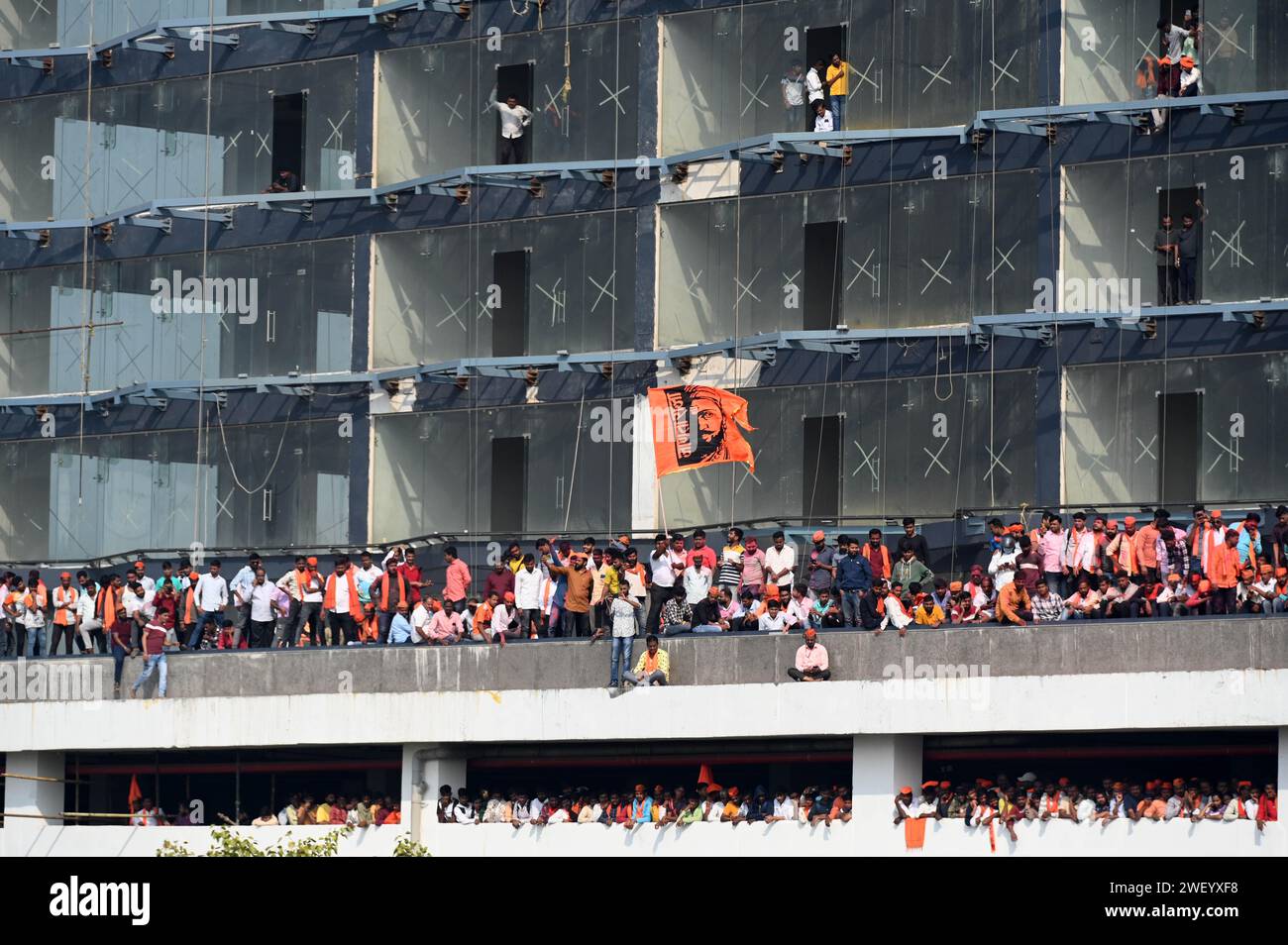 NAVI MUMBAI, INDIA - JANUARY 27: Huge Crowd gather at Chhatrapati ...