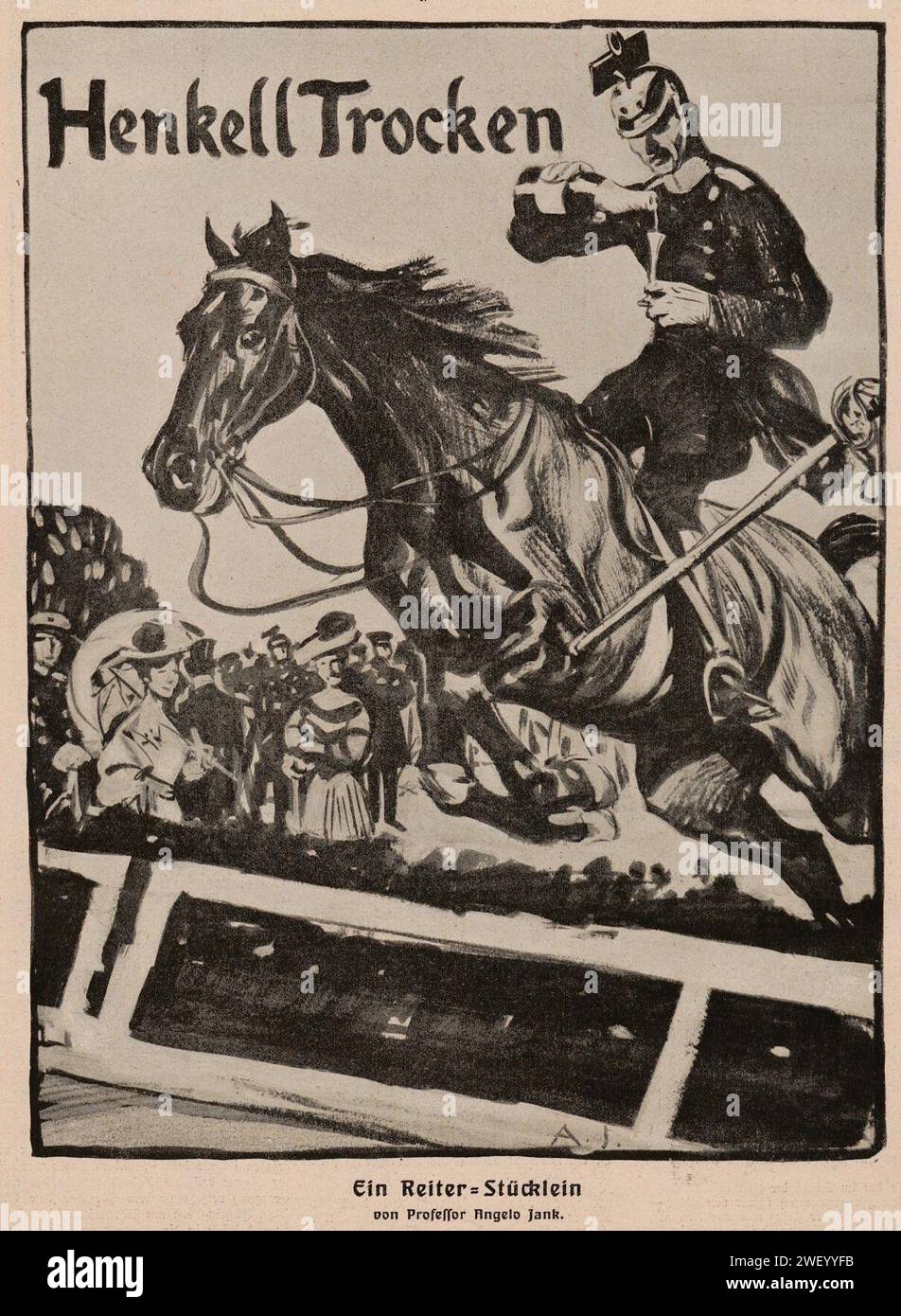 Angelo Jank - Henkell Trocken. Ein Reiter-Stücklein, 1909 Stock Photo ...