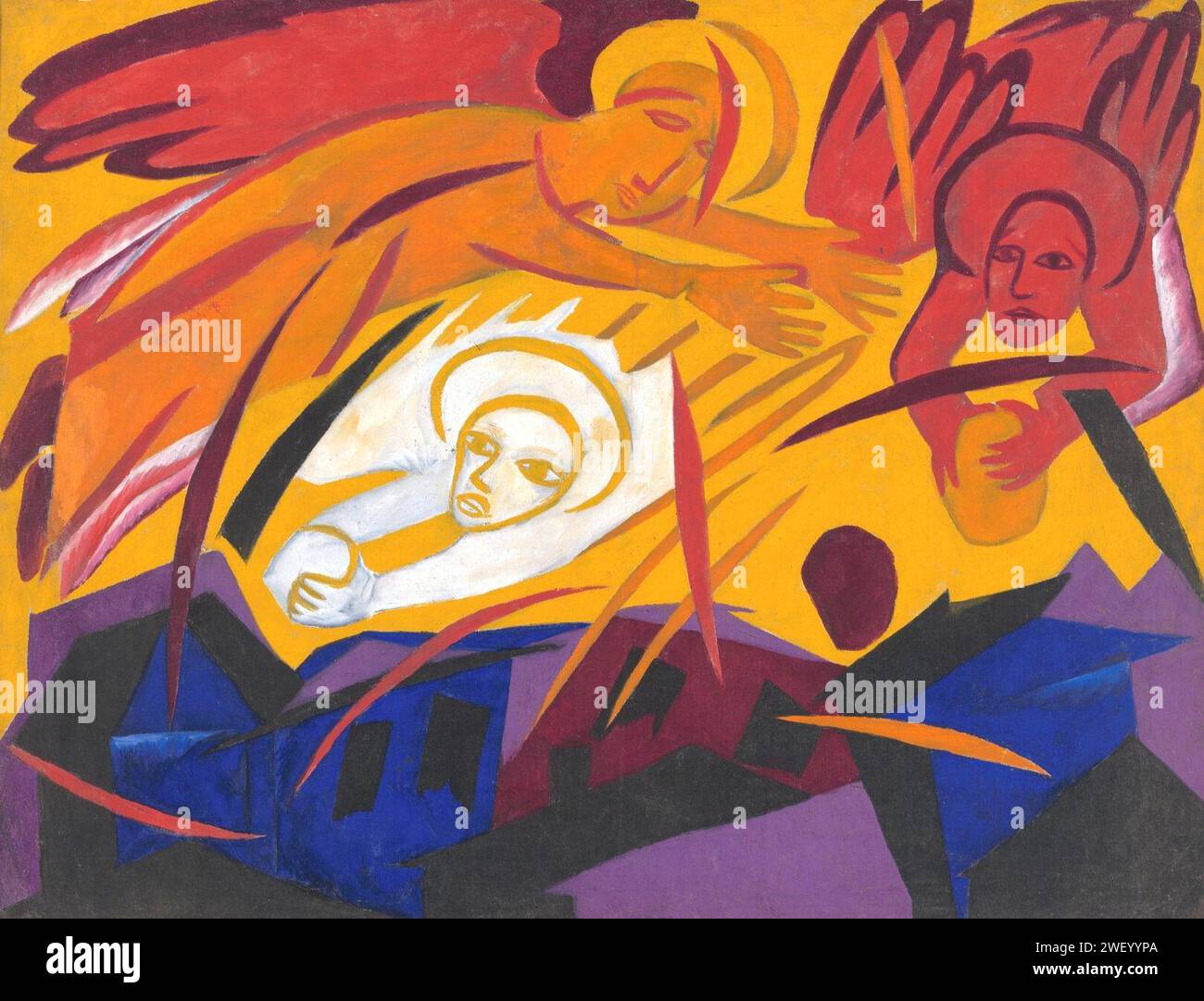 Angels with stones by N.Goncharova (1911 Stock Photo - Alamy